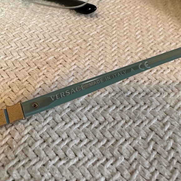 Versace | Accessories | Versace Light Blue Teal And Gold Rimless ...